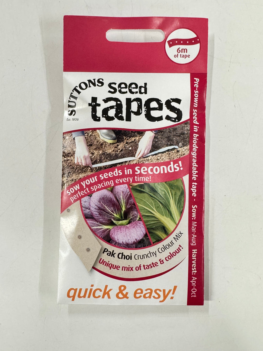 Suttons Seeds - Pak Choi Seed Tapes – The Seed Company by E.W. Gaze