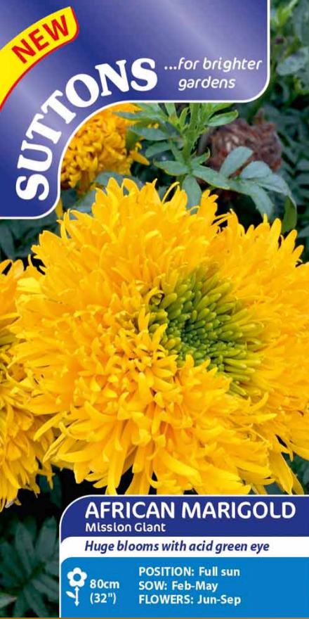 Suttons Seeds - African Marigold 'Mission Giant' – The Seed Company by ...